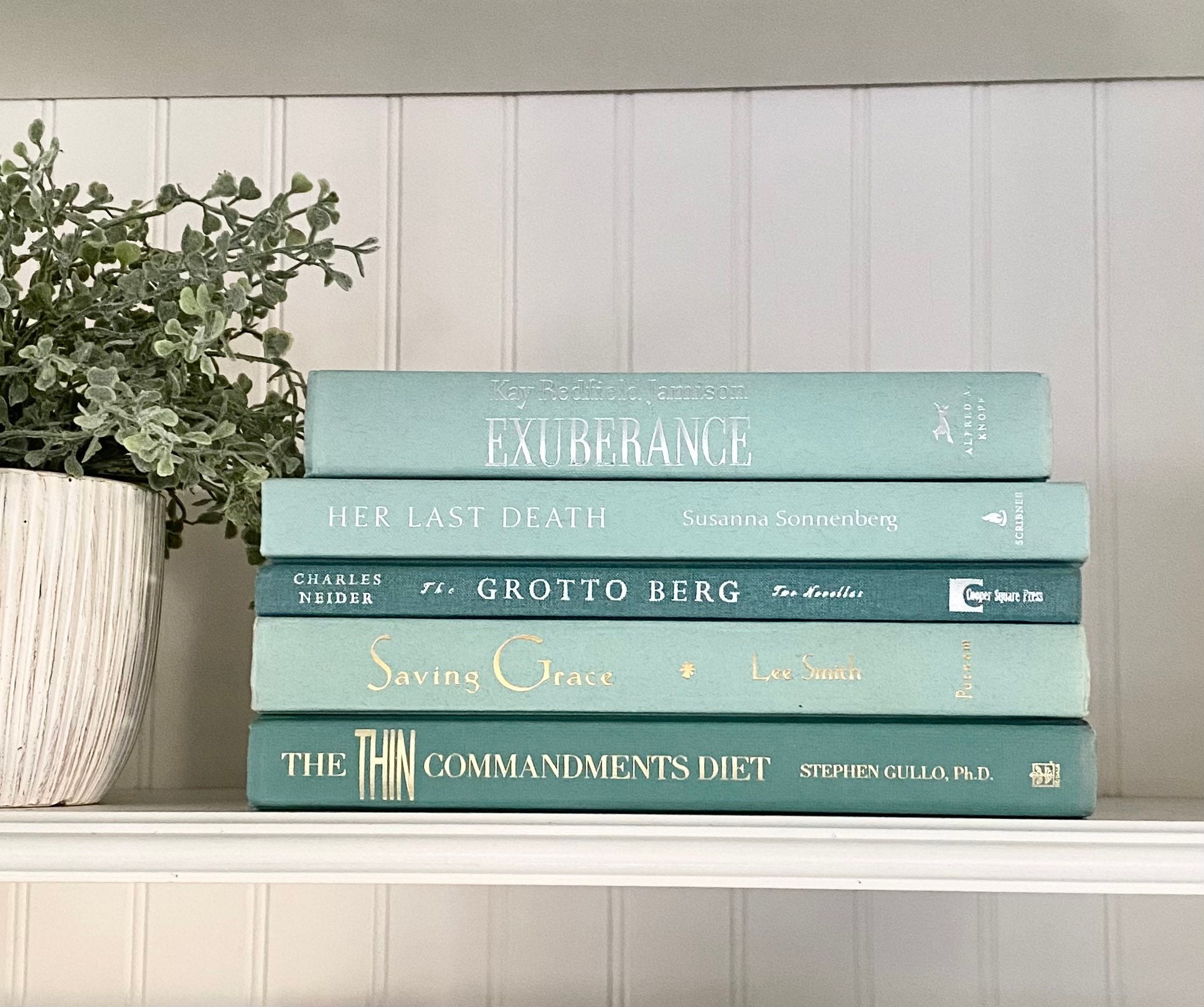 Bundle of Blue Book Teal Book Aqua/turquoise Books Home - Etsy