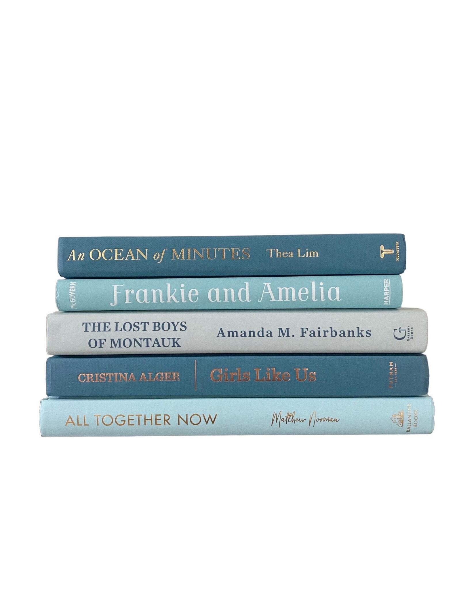 Beachy Blue Bookshelf Decor: Shades of Blue Books for Home Office ...