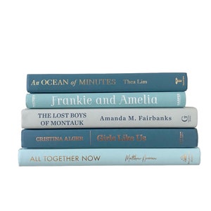 Beachy Blue Bookshelf Decor: Shades of Blue Books for Home Office ...