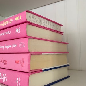 Stack of 5 Pink Books Preppy Pink Decor Maximalist Book - Etsy