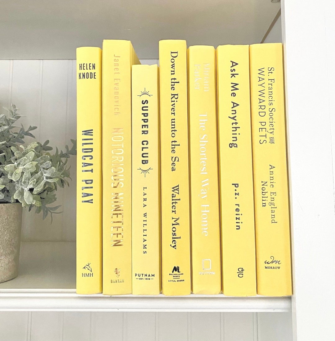 Yellow Books for Bookshelf Interior Design, Yellow Decor, Decorative ...