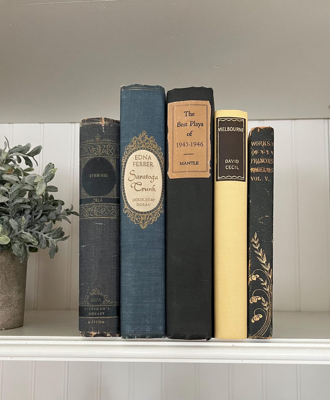 Set of 5 Vintage Books, Bookshelf Decor, Vintage Decor Books for ...