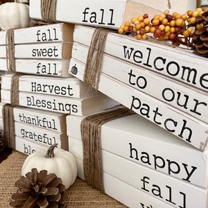 Fall Decor/book Stack/book Bundle/stamped Books/farmhouse Books/painted ...