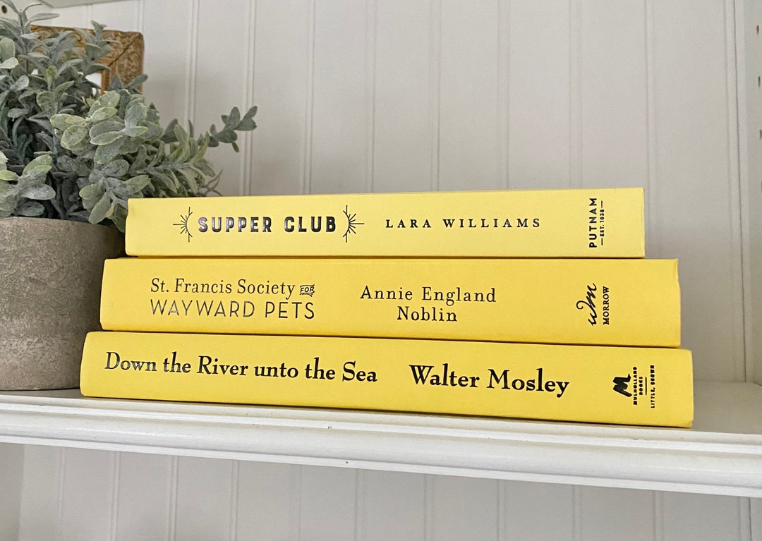 Yellow Books for Bookshelf Interior Design, Yellow Decor, Decorative ...