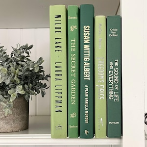 Decorative Book, Shades of Green Books for Decor, Bookshelf Staging ...