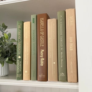 Real Vintage Book, Shades of Earth Tone Book, Bookshelf Decor, Vintage ...