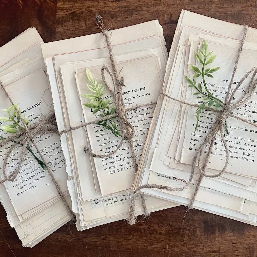 Vintage Book Page Bundle: Shabby Chic Wedding Decor, Book Decor ...