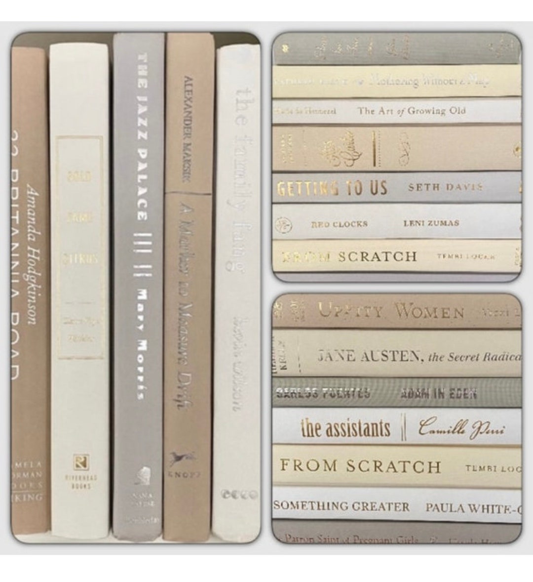 BESTSELLER Used Books for Decor Bookshelf, Neutral Book Bundle ...