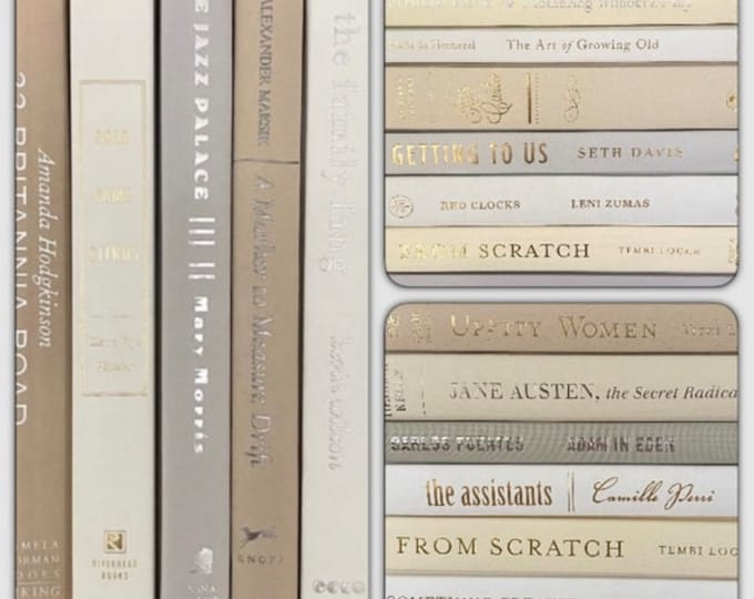 BESTSELLER Used Books for Decor Bookshelf, Neutral Book Bundle ...