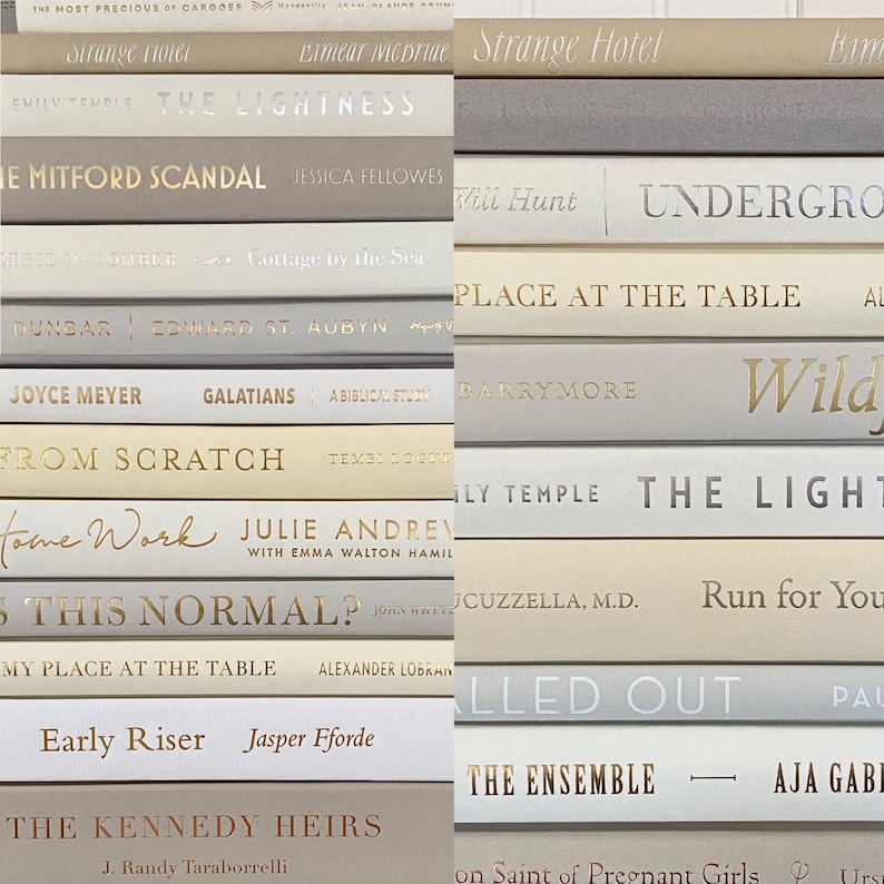 Books for Home Decor, Neutral Aesthetic Book, Seasonal Colored Book ...