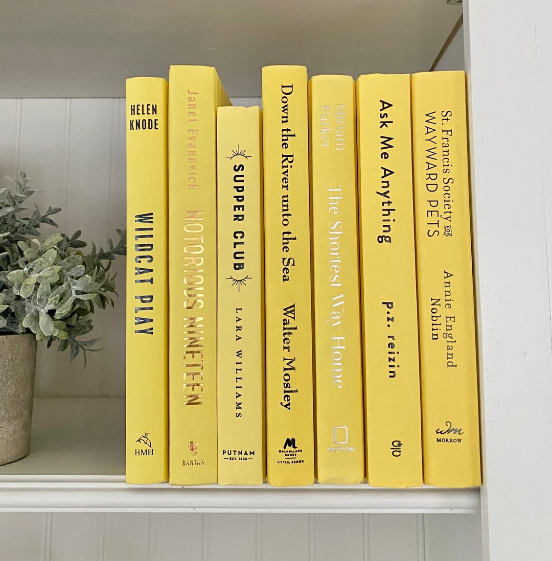 Yellow Books for Bookshelf Interior Design, Yellow Decor, Decorative ...