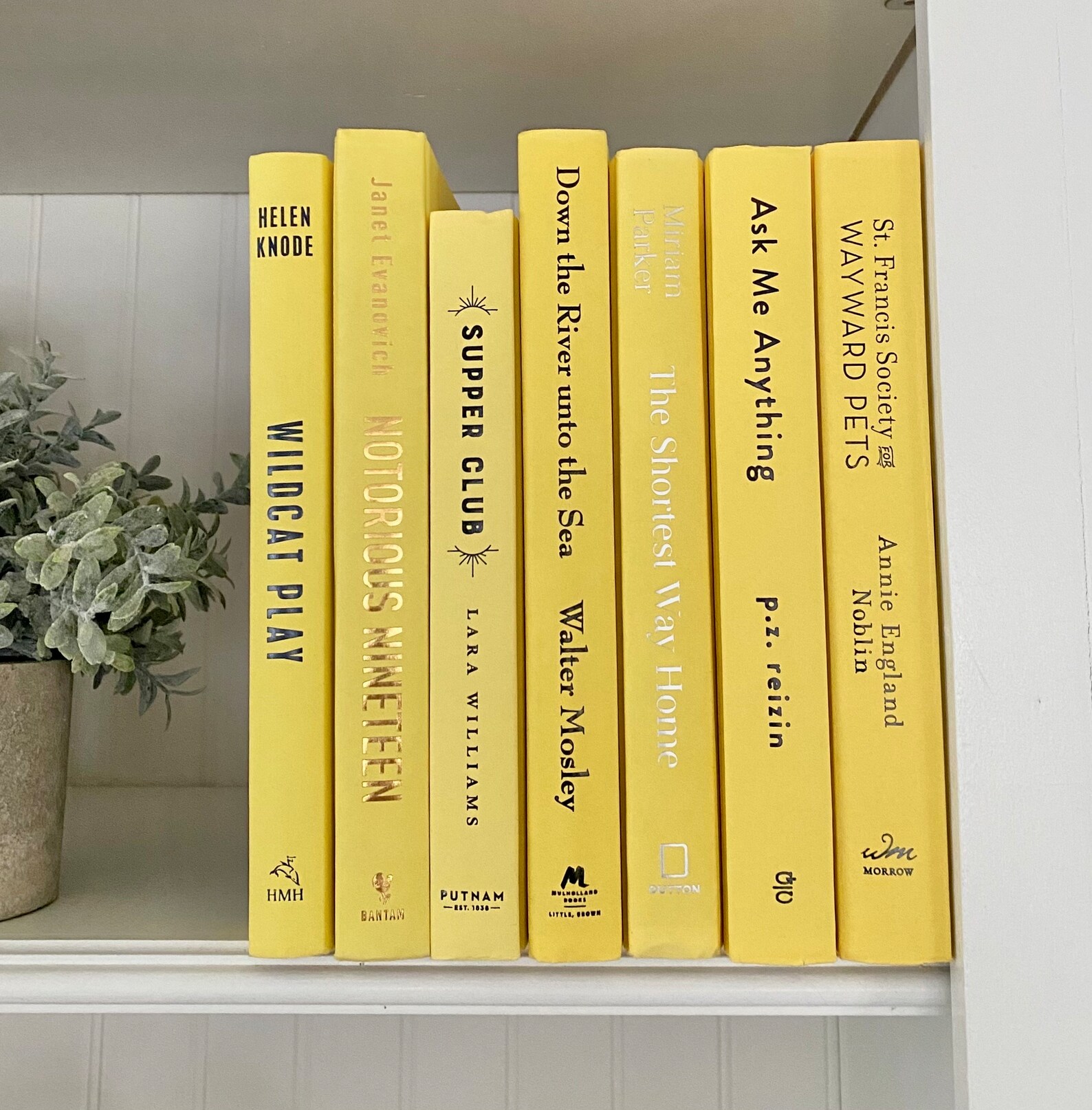 Yellow Books for Bookshelf Interior Design, Yellow Decor, Decorative ...