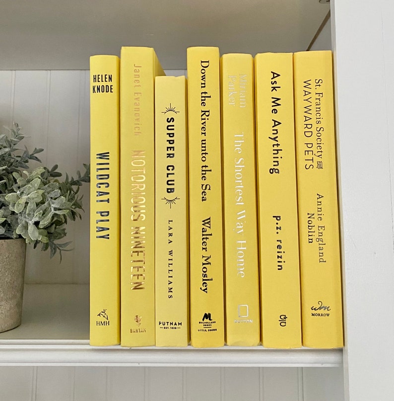 Yellow Books for Bookshelf Interior Design, Yellow Decor, Decorative ...