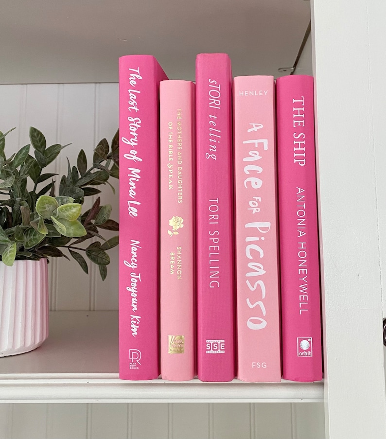 Pastel Pink Decorative Books: Preppy Room Decor - Etsy