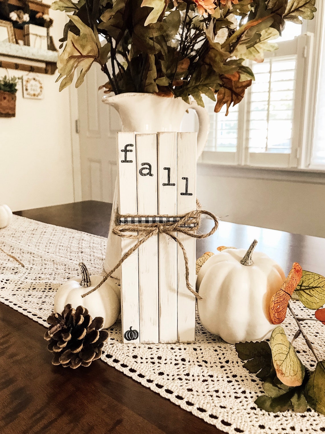 Fall Decor Fall Stamped Books Autumn Decor Decorative - Etsy