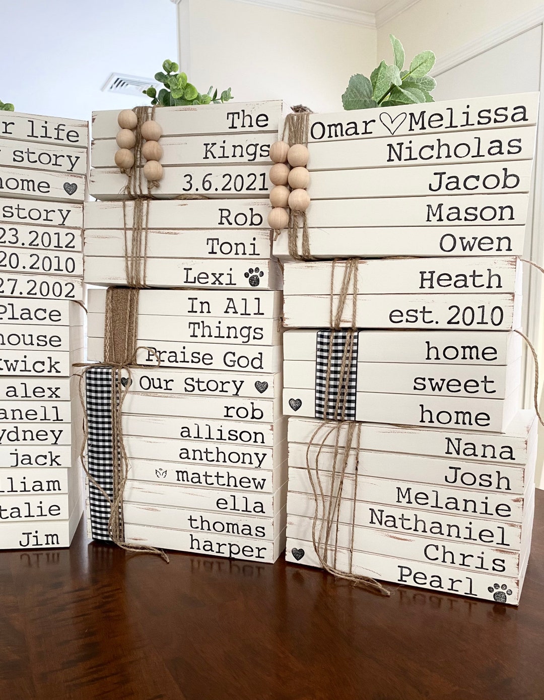 Personalized Book With Names Names or Quotes, Wedding Centerpiece ...