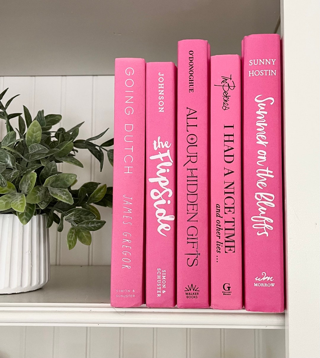 Pink Books for Decor, Pink Decor for Girls Bedroom, Dorm Decor ...