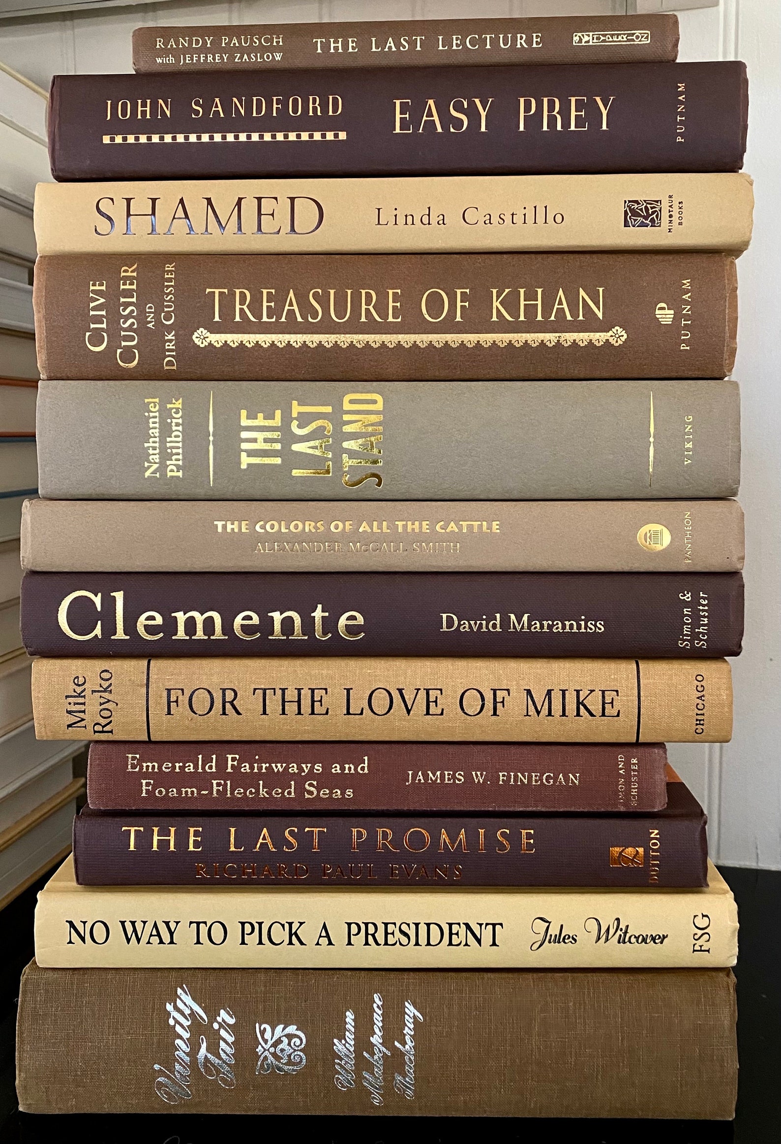 Neutral Book Decor, Dark Tone Books for Bookshelf Styling, Shades of ...