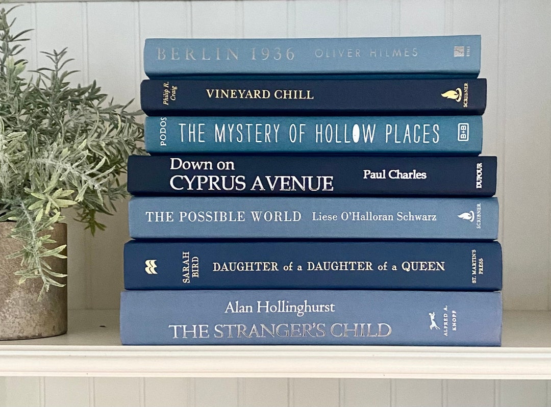 Blue Book Decor, Staging Books Home Decor, Decorative Books Bookshelf ...