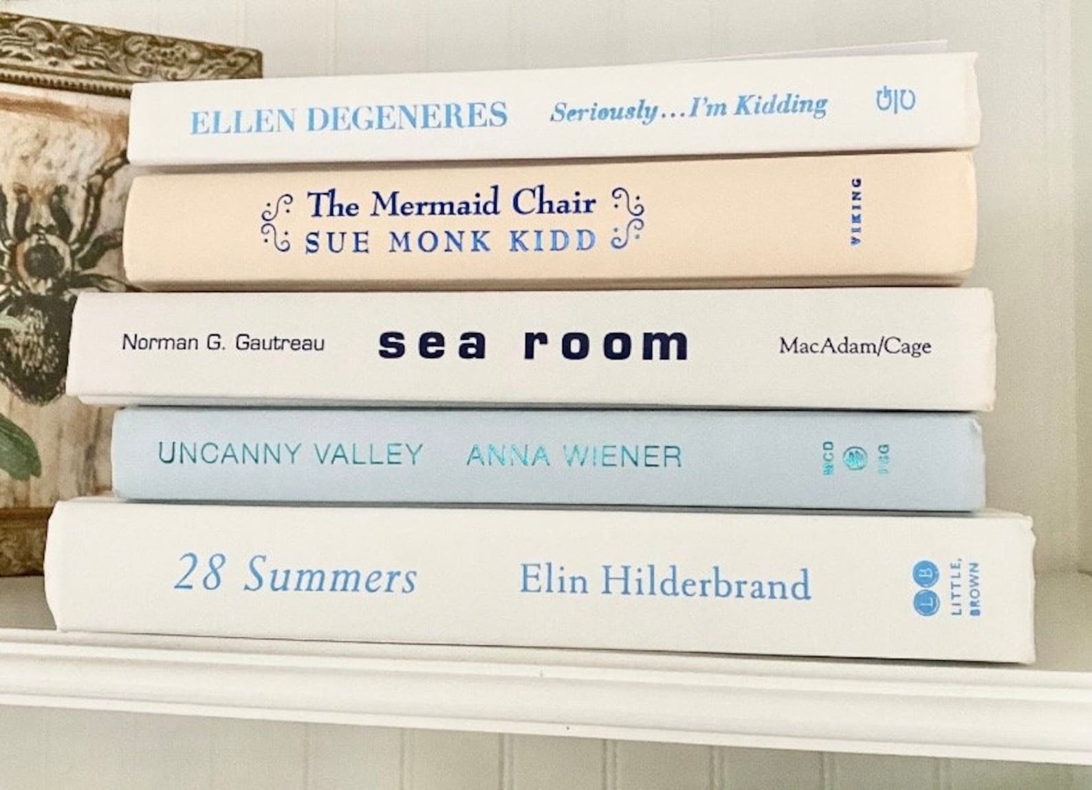 Lake Beach Costal Bookshelf Decor, Coastal Book Decor, Beachy Neutral ...