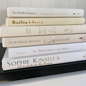 Books in Neutral Shades for Home Bookshelf, Home Office Book Decor ...