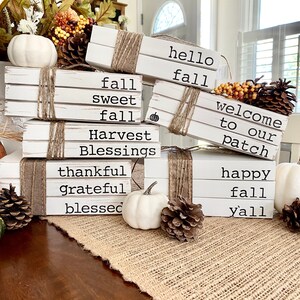 Fall Decor/book Stack/book Bundle/stamped Books/farmhouse Books/painted ...
