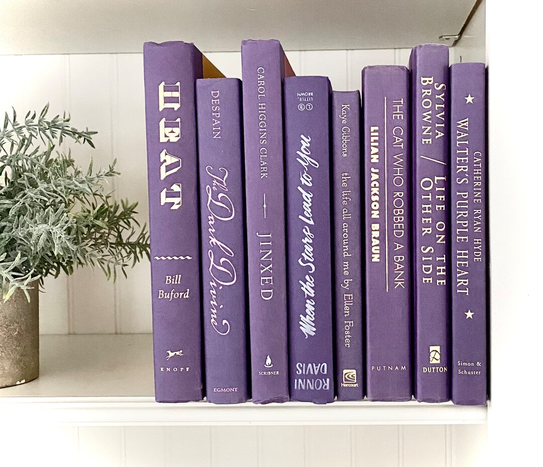 Purple Books, Decorative Book, Display Books, Book Decor, Girls Room ...