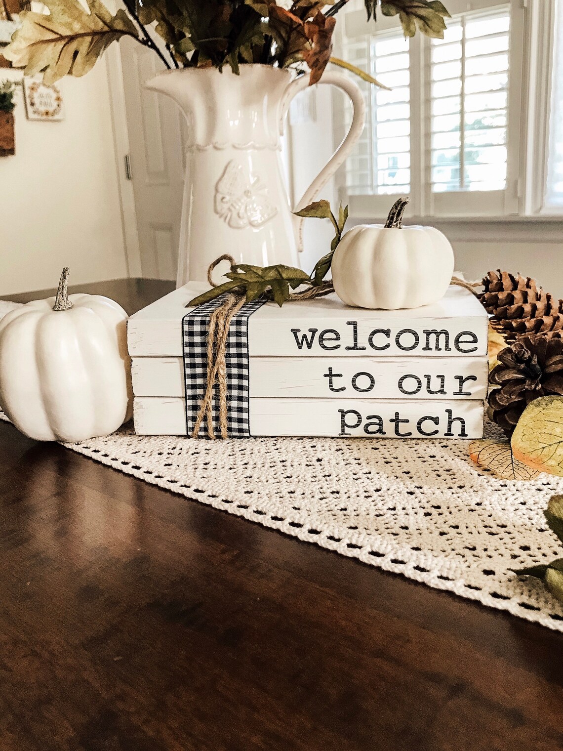 Fall Decor Fall Stamped Books Autumn Decor Decorative - Etsy