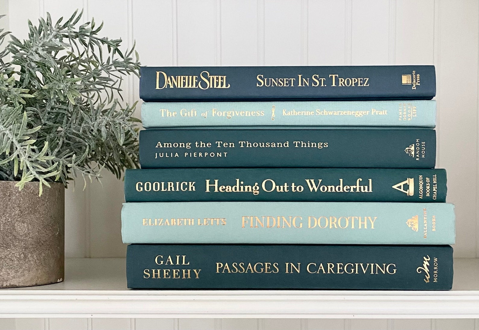 Bundle of Mixed Light & Dark Teal Book Decorative Books - Etsy