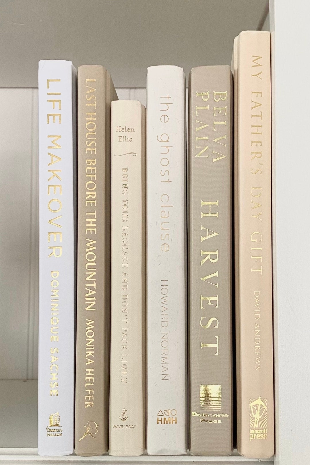 Decorative Neutral Books for Bookshelf Styling, Neutral Aesthetic Book ...