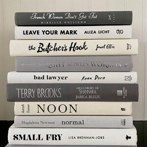 BESTSELLER Used Books for Decor Bookshelf, Neutral Book Bundle ...