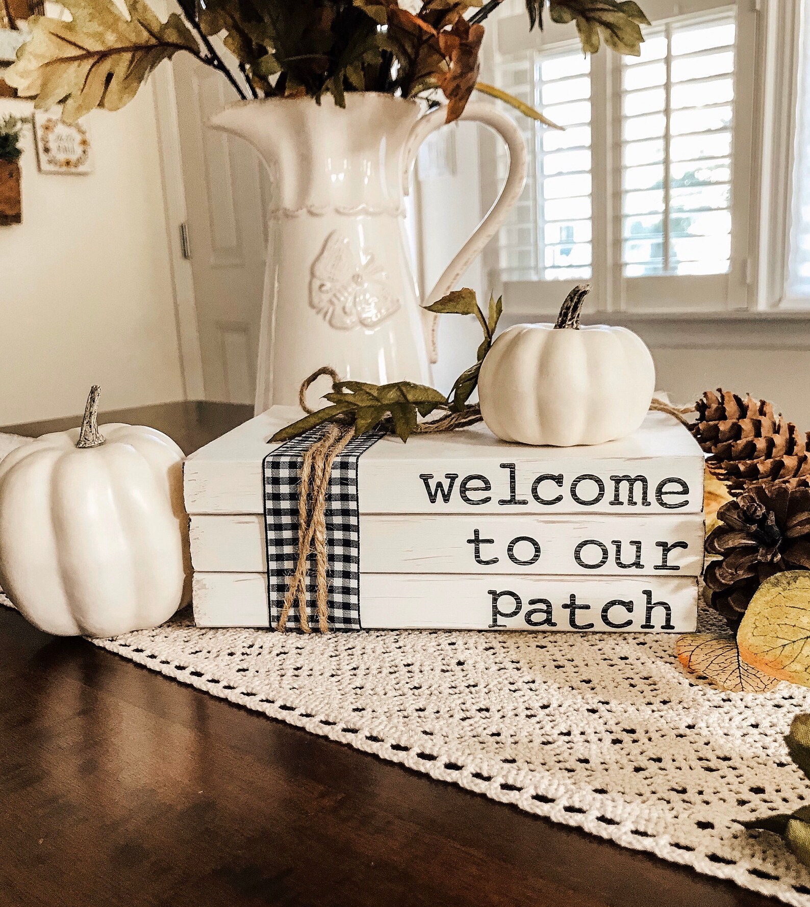 Fall Decor/book Stack/book Bundle/stamped Books/farmhouse Books/painted ...