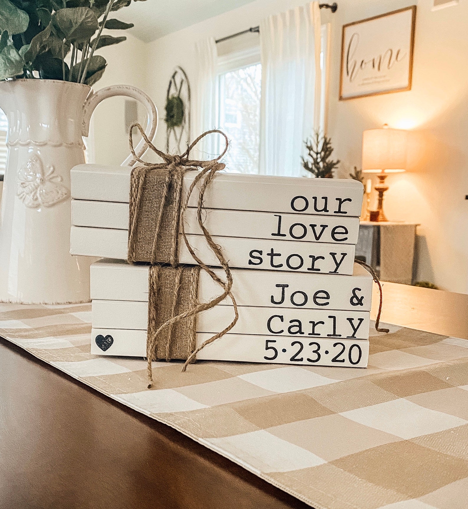 Hand stamped book stack stamped books painted books | Etsy