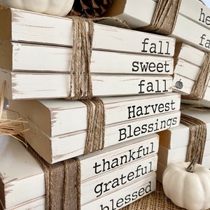 Fall Decor, Fall Stamped Books, Autumn Decor, Decorative Books, Book ...