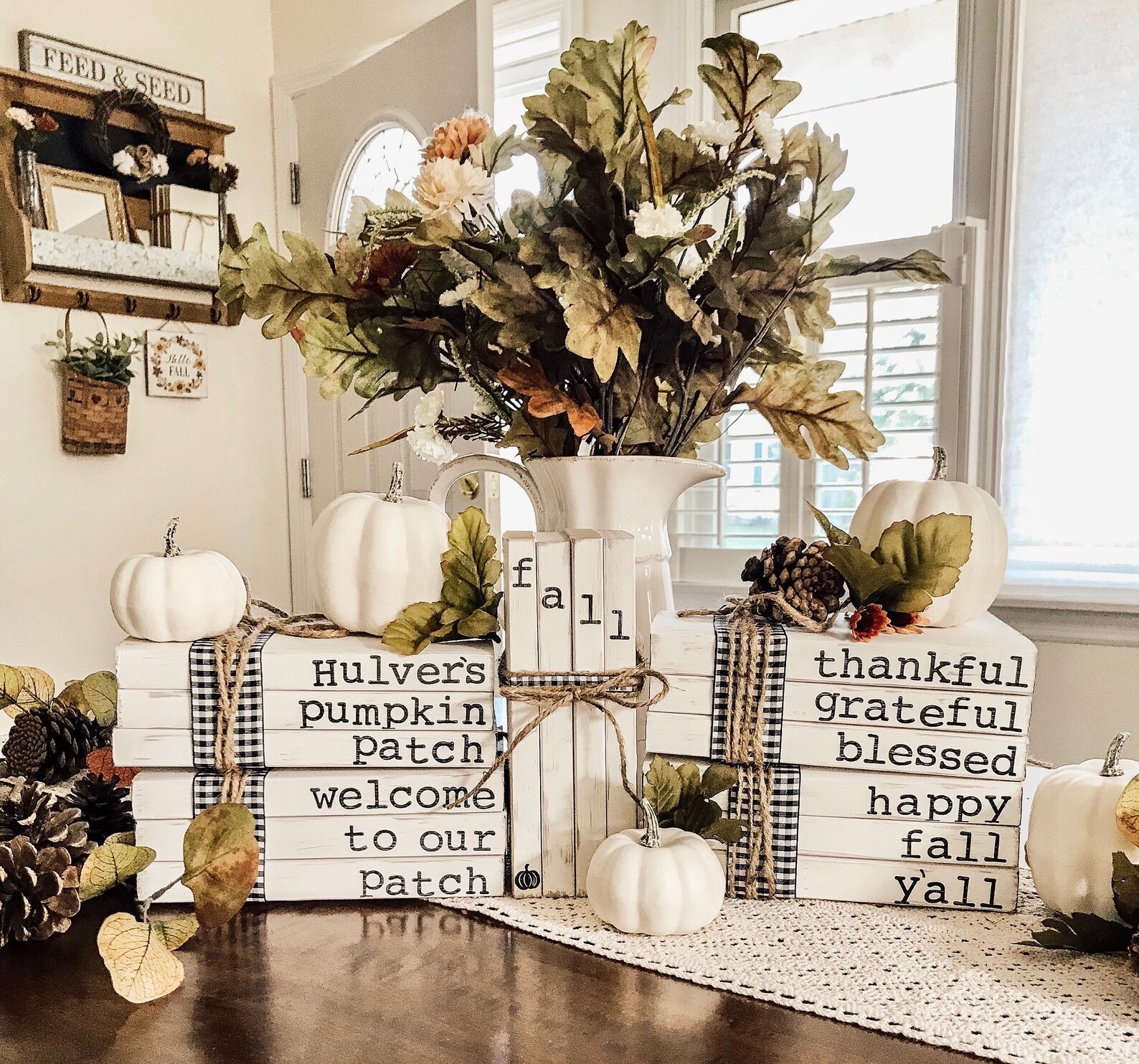 Fall Decor Fall Stamped Books Autumn Decor Decorative - Etsy