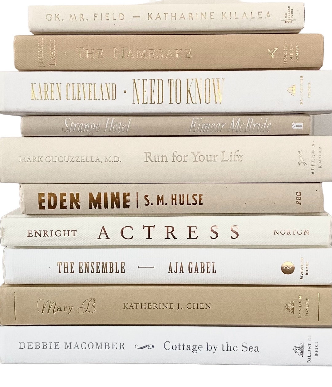 Neutral Shade Book, Floating Shelf Book, Shelf Decor, Book Display ...