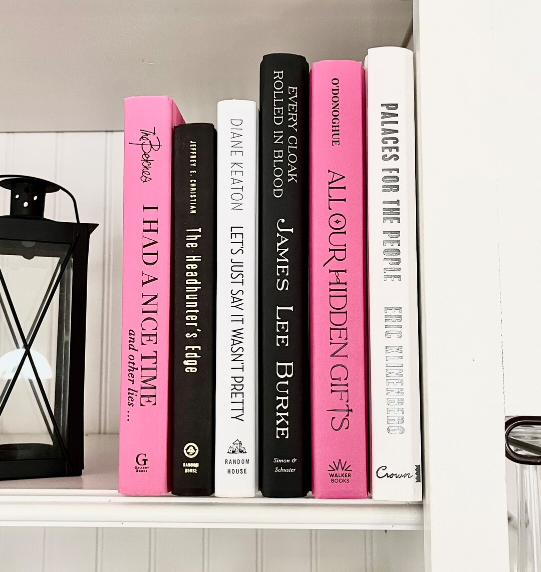 Pinkoween Bookshelf Decor, Pinkoween Table Decor Books, Pink Black ...