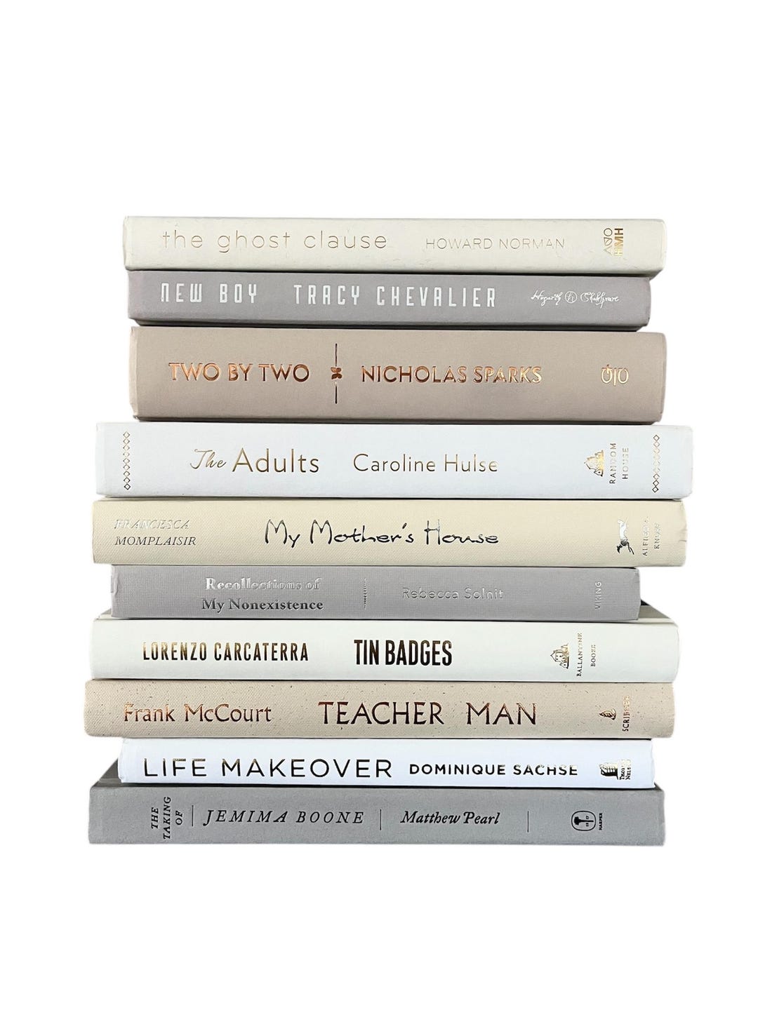 Neutral Hardcover Books for Bookshelf Decor, Neutral Aesthetic Books ...