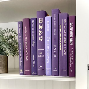Purple Bookshelf Decor Book, Lavender Book Home Decor, Decorative Books ...