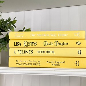 Yellow Books for Bookshelf Interior Design, Yellow Decor, Decorative ...