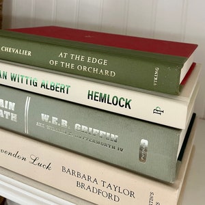 Earth Tone Book Stack, Sage Green Beige Cream Book, Cottage Core ...