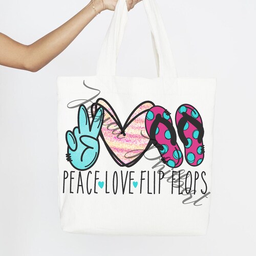 Peace Love Flip Flops Summer Sublimation File PNG Summer - Etsy