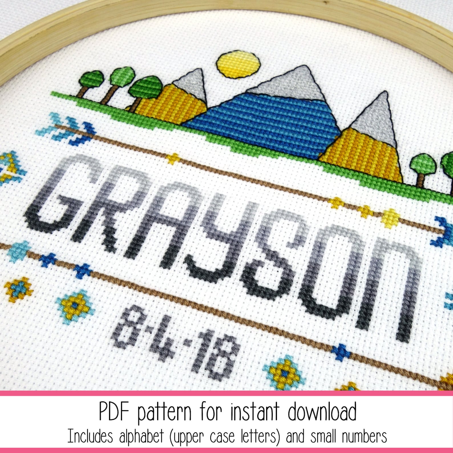 Child Name Modern Cross Stitch Pattern Simple Cross Stitch - Etsy UK