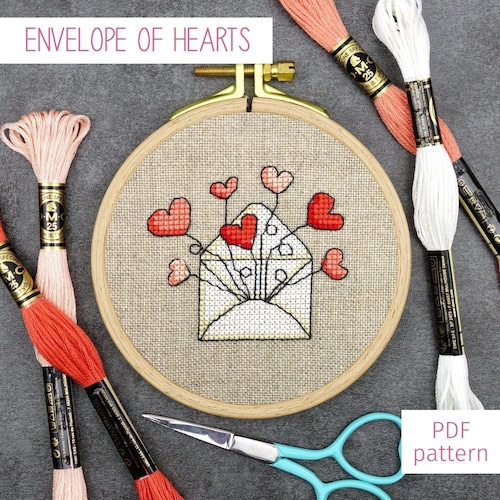 Interlocking Hearts Cross Stitch PATTERN PDF File - Etsy UK