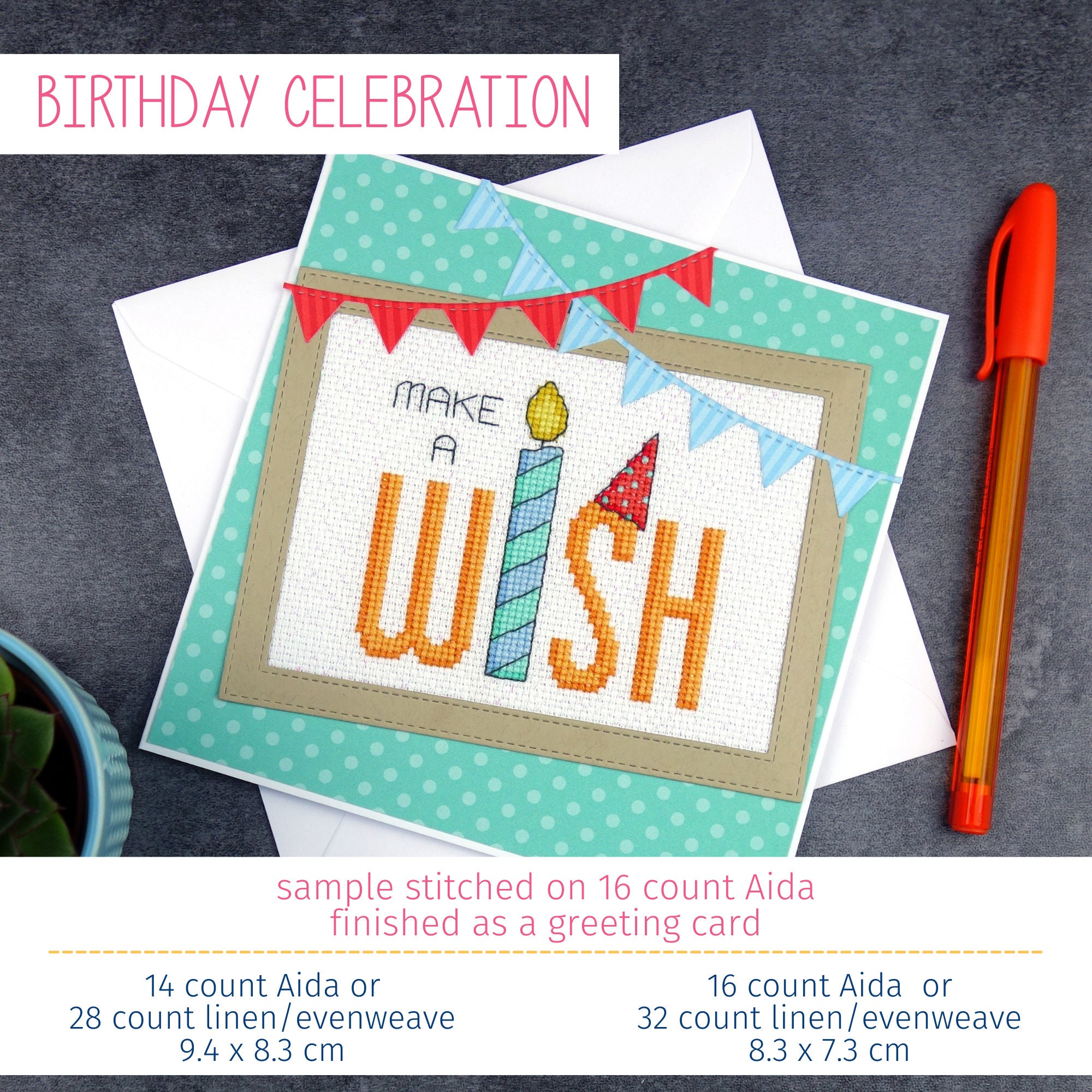 Birthday Card Cross Stitch Pattern Cute Birthday Cross Stitch - Etsy
