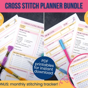 Cross Stitch Planner Sheet Bundle: Project Planner + Log, SAL Planner ...