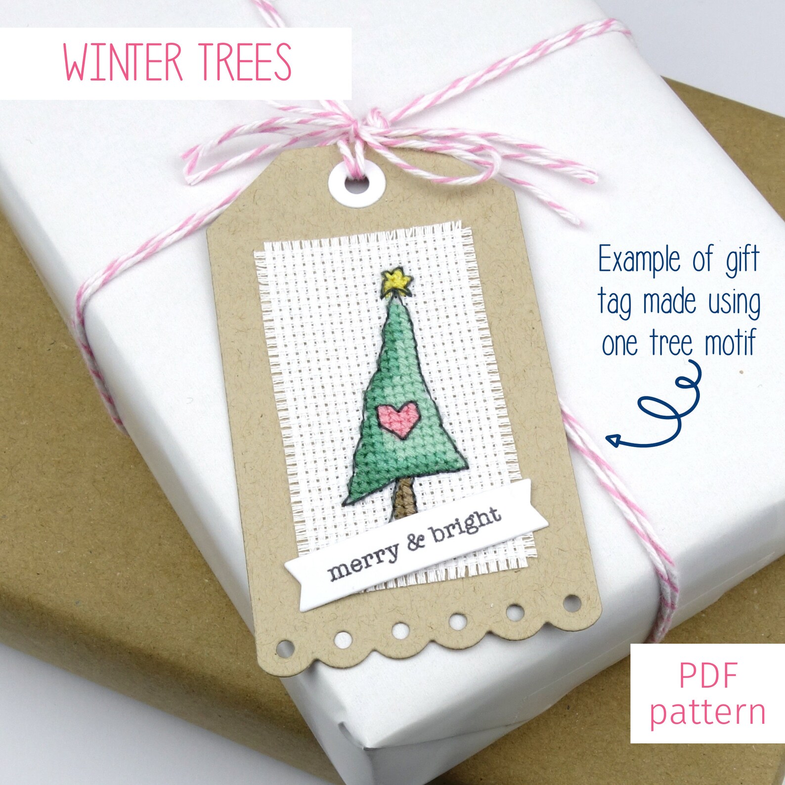 Set of 2 Whimsical Christmas Cross Stitch Patterns Trio of | Etsy