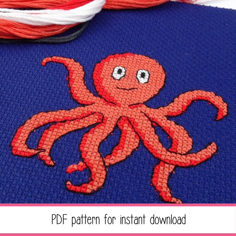 Little Cute Octopus Cross Stitch Pattern instant PDF - Etsy India