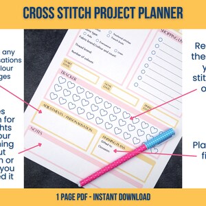 Cross Stitch Planner Sheet Bundle: Project Planner + Log, SAL Planner ...