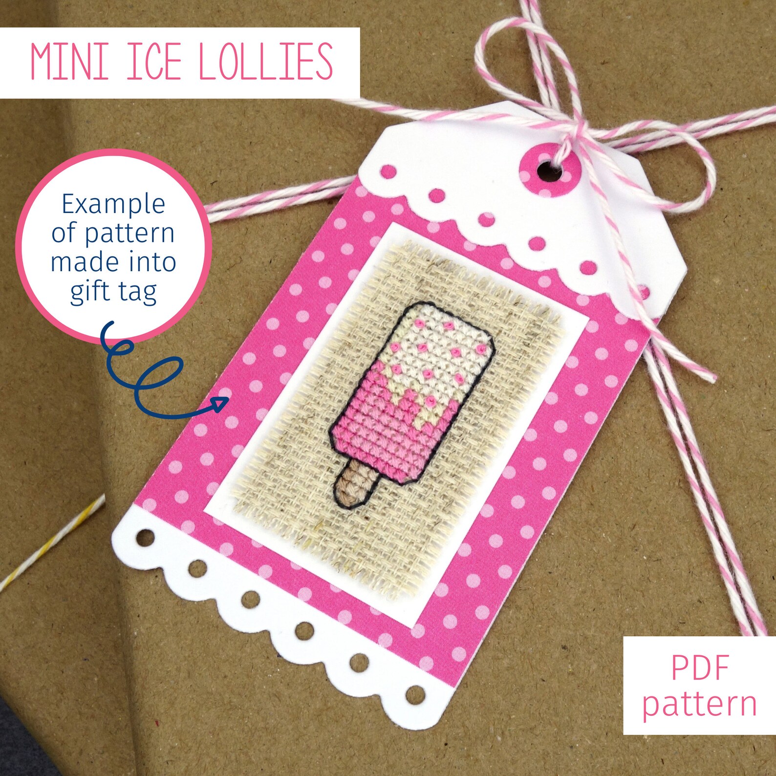 Mini Ice Lollies Cross Stitch Pattern Set | Cute Ice Cream Cross Stitch ...